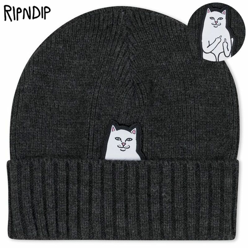 リップンディップ RIPNDIP LORD NERMAL RIBBED BEANIE(BLACK HEATHER) | 大阪心斎橋アメリカ村のセレクトショップWARP(ワープ)の公式オンラインストア！
